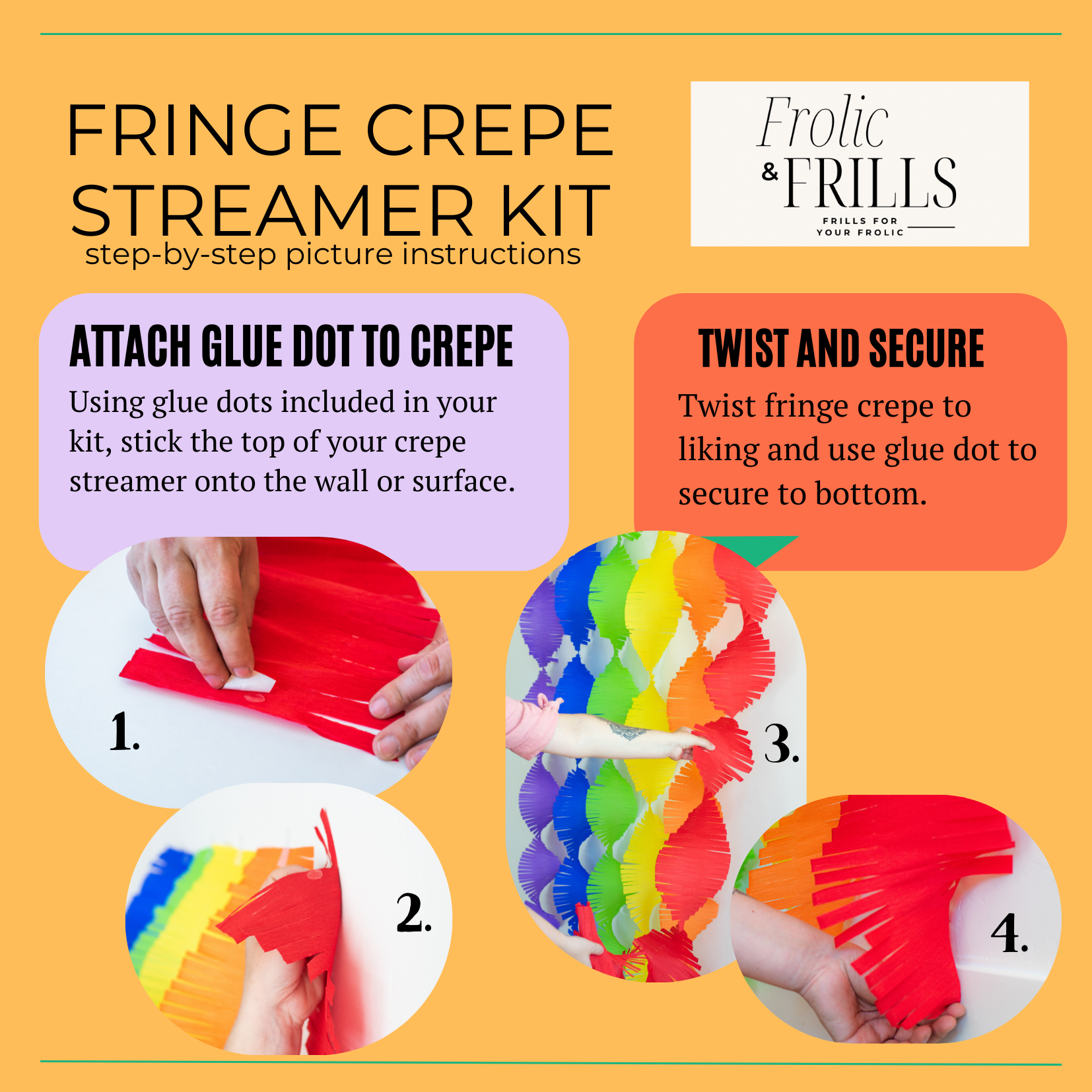 White Fringed Crepe Streamers (set of 3) – Jubilee Balloon Co.