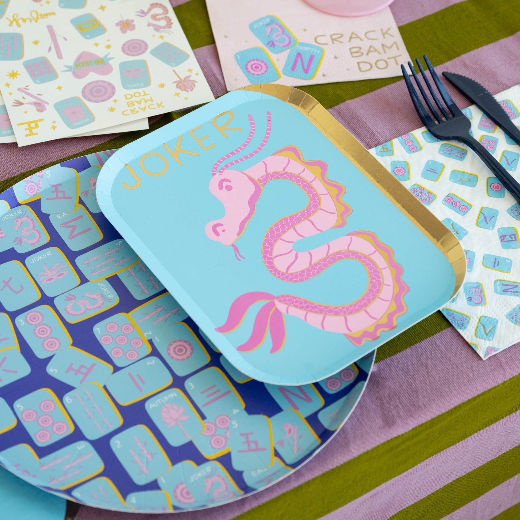 Game Night Mahjong Print Dinner Plates – Jubilee Balloon Co.