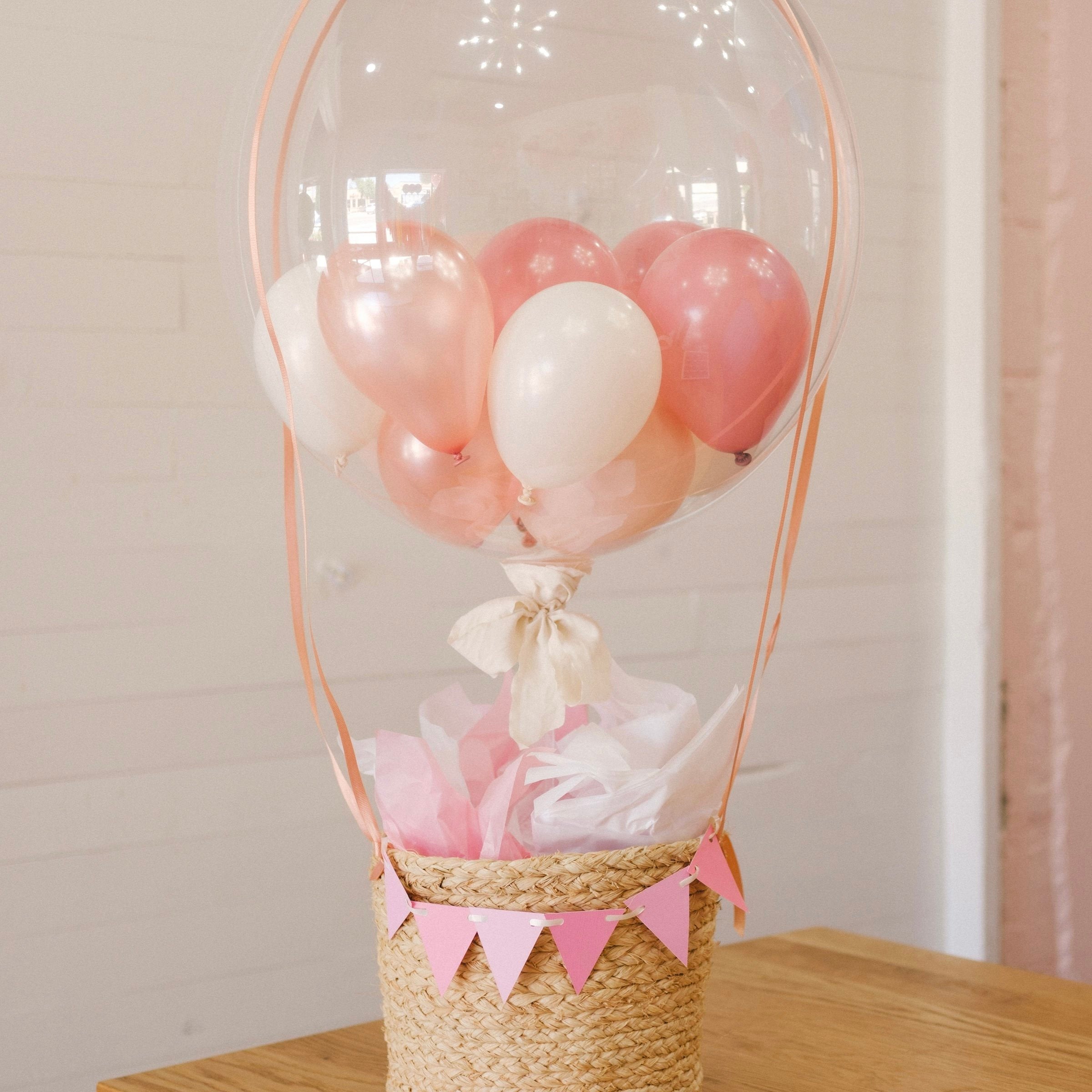 ROSE HOT AIR BALLOON BASKET TO GO